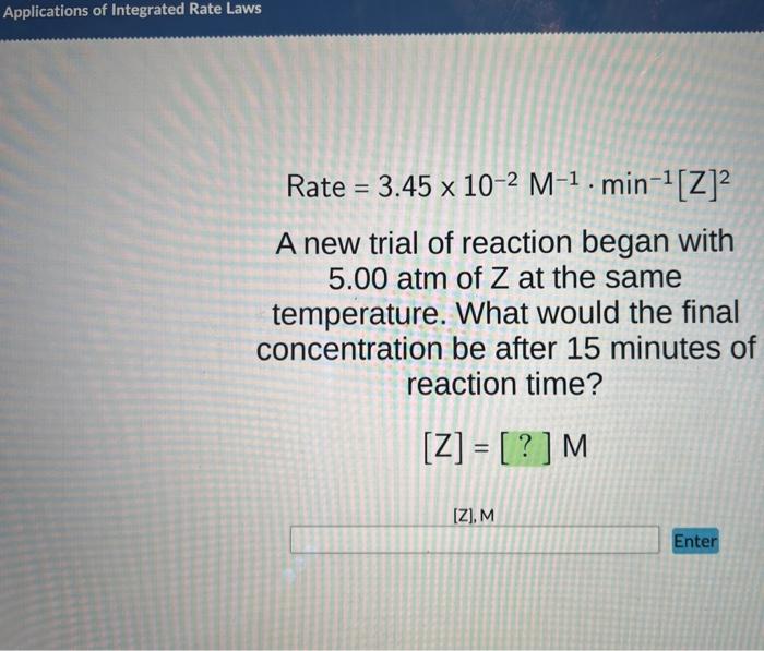 Solved A reaction involving element Z occurs via a | Chegg.com