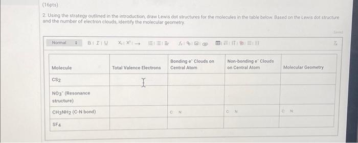 Solved (16pts) 2. Using the strategy outlined in the | Chegg.com