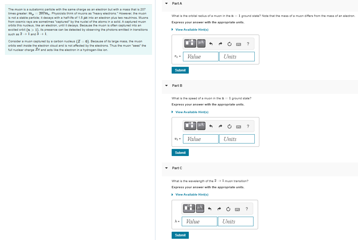Solved The muon is a subatomic particle with the same charge | Chegg.com