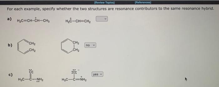 Solved For each example, specify whether the two structures | Chegg.com