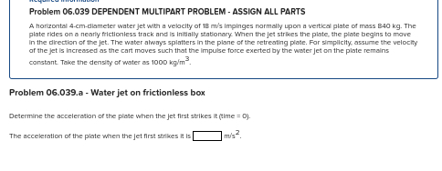 Solved Problem 06.039 ﻿DEPENDENT MULTIPART PROBLEM - ﻿ASSIGN | Chegg.com