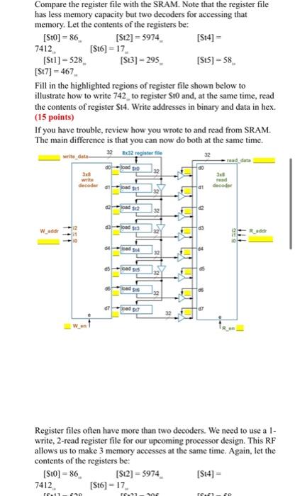 Part 1 - Memory Construction SRAM is a fast, | Chegg.com