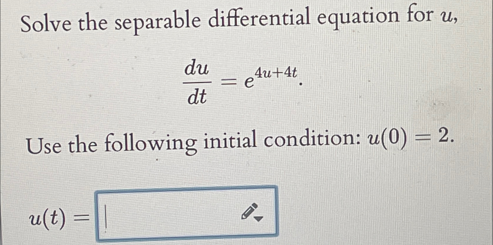 Solved Solve the separable differential equation for | Chegg.com