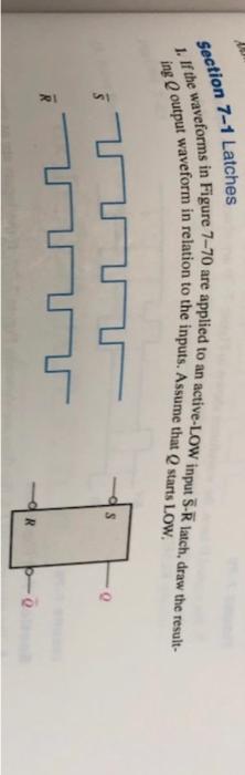 Solved section 7-1 Latches 1. If the waveforms in Figure | Chegg.com