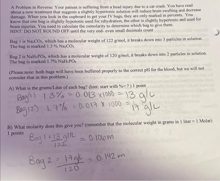 Solved A Problem in Reverse: Your patient is suffering from | Chegg.com