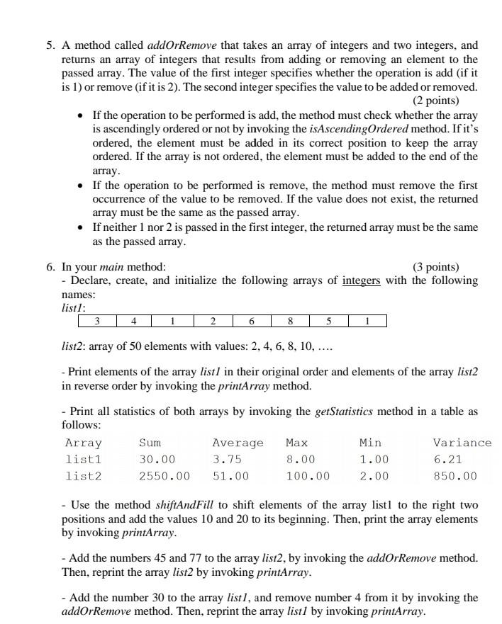 Write a program that includes in its MainClass the | Chegg.com
