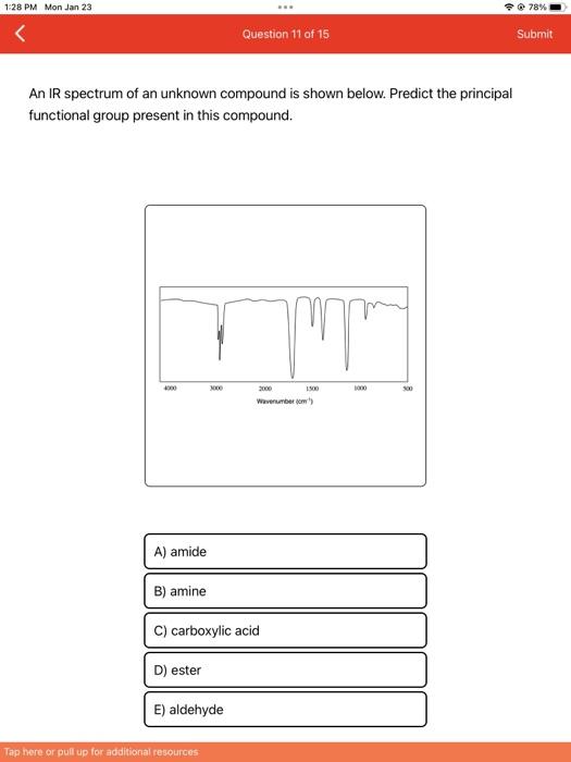 Solved A compound displays a prominent peak at 3400 cm−1 in | Chegg.com