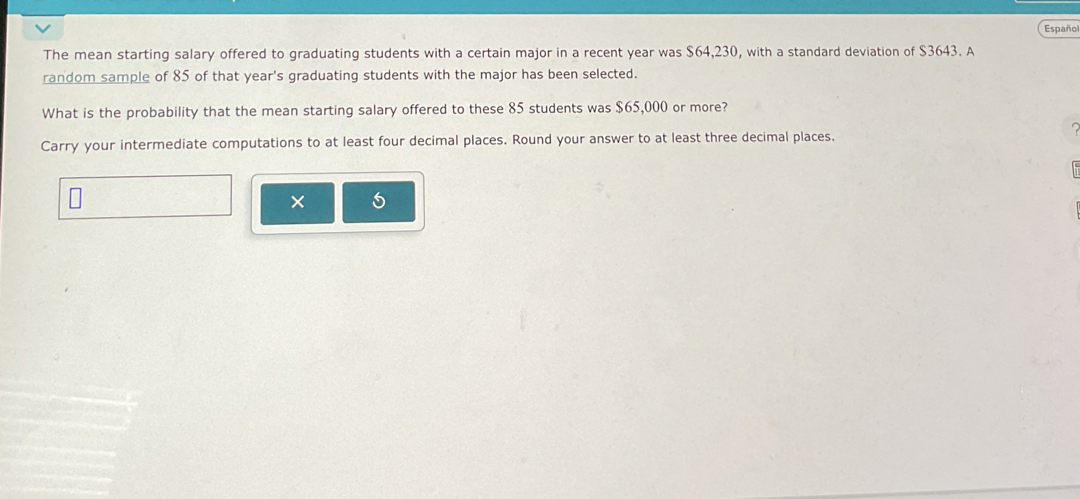 Solved The mean starting salary offered to graduating | Chegg.com