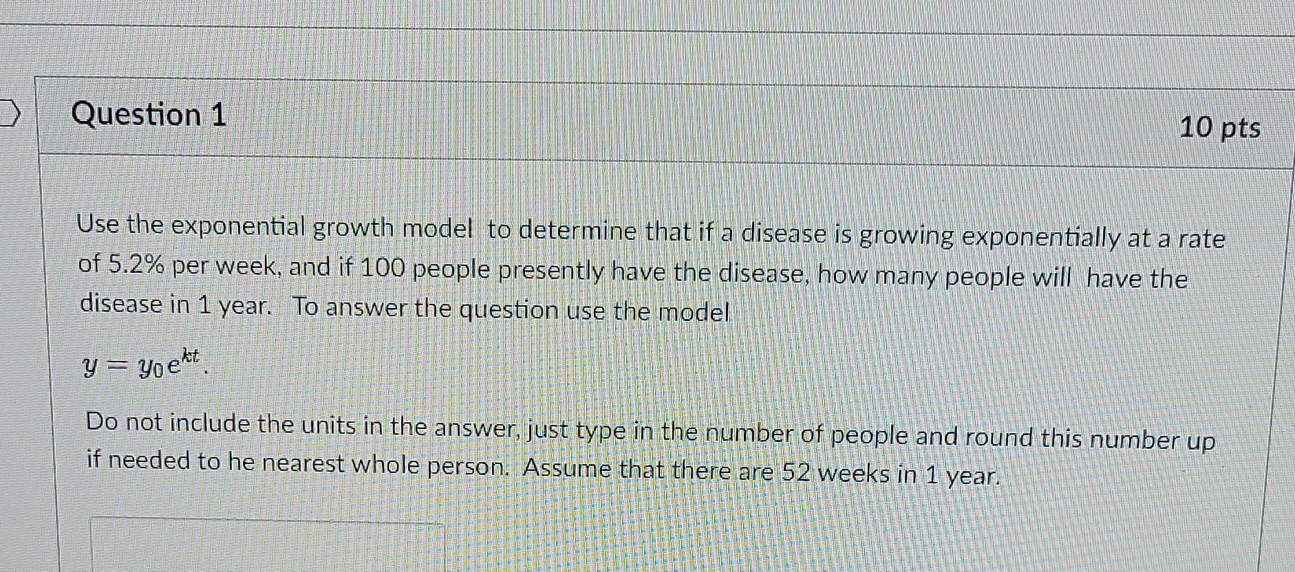 Solved Use the exponential growth model to determine that if | Chegg.com