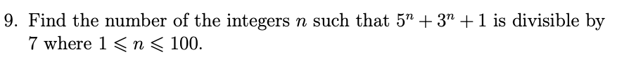 Solved Find the number of ﻿the integers n ﻿such that | Chegg.com
