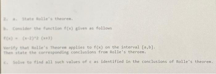 Solved 1. Consider the function f(x) given as follows | Chegg.com