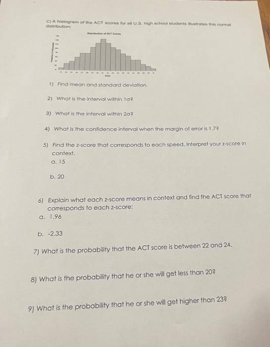 Solved distribution: 1) Find mean and standard deviation. 2) | Chegg.com