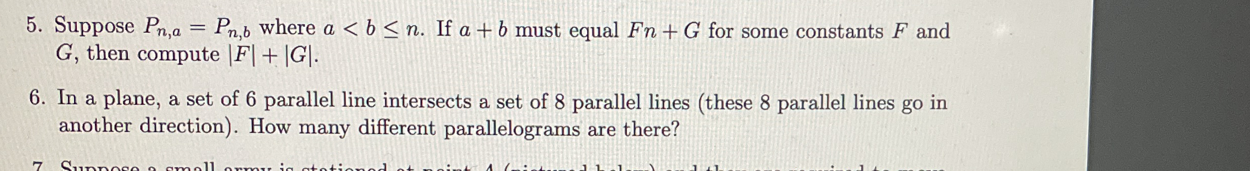 Solved Suppose Pn,a=Pn,b ﻿where a+bFn+GFG|F|+|G|a. If a+b | Chegg.com