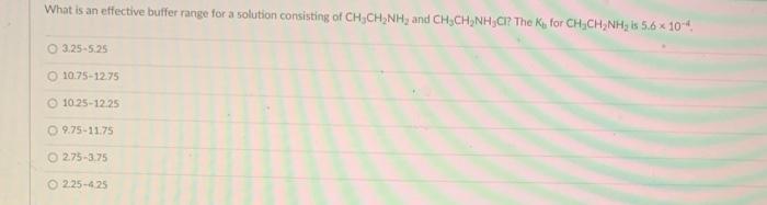 Solved What is an effective buffer range for a solution | Chegg.com