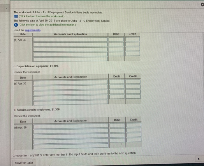 Solved The worksheet of Jobs - 4-U Employment Service | Chegg.com