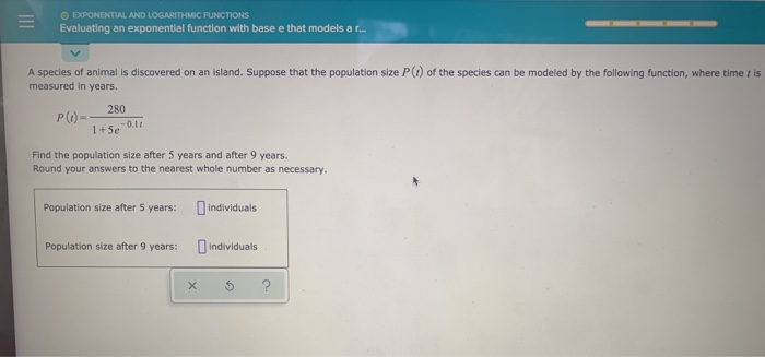 Solved O EXPONENTIAL AND LOGARITHMIC FUNCTIONS Evaluating an | Chegg.com