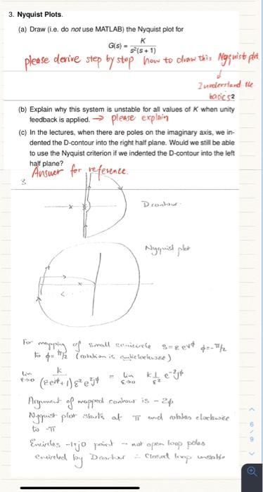 Solved 3. Nyquist Plots. (a) Draw (ie, do not use MATLAB) | Chegg.com