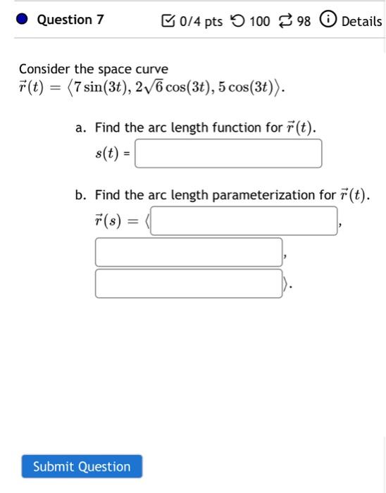 Solved Consider the space curve | Chegg.com