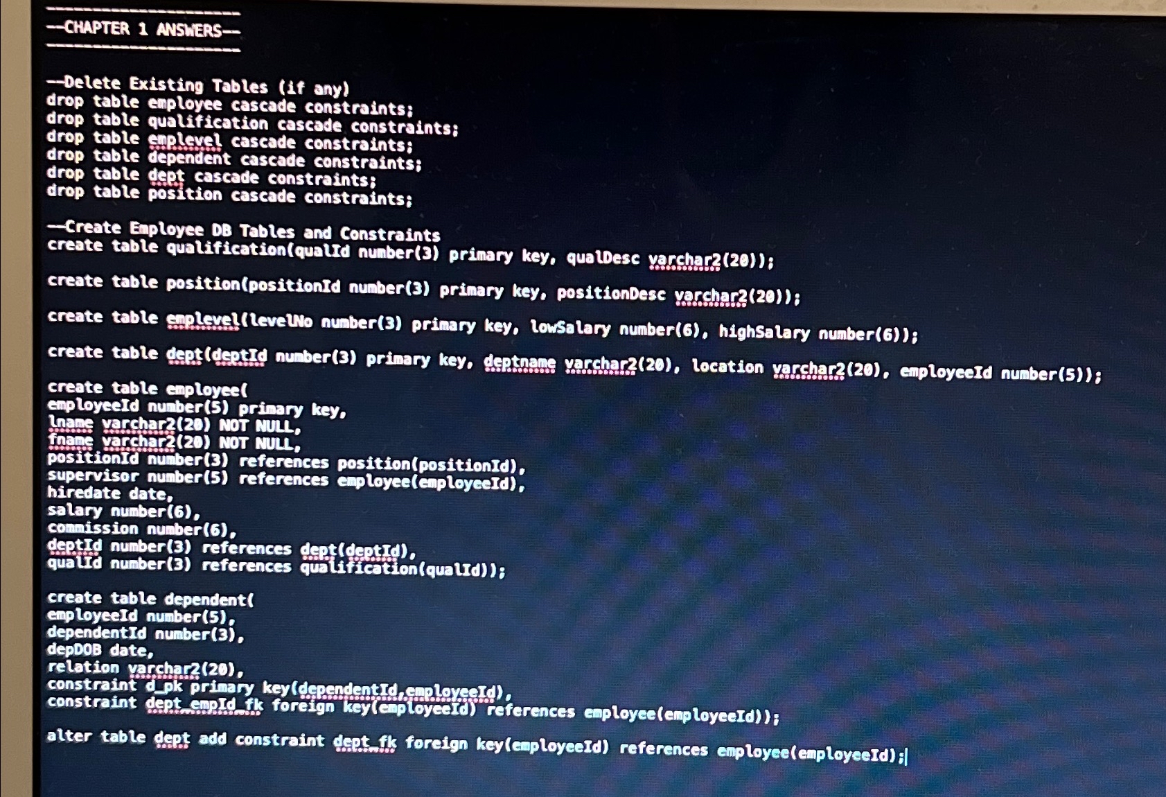 Solved Question : Use SQL statements to create all six | Chegg.com