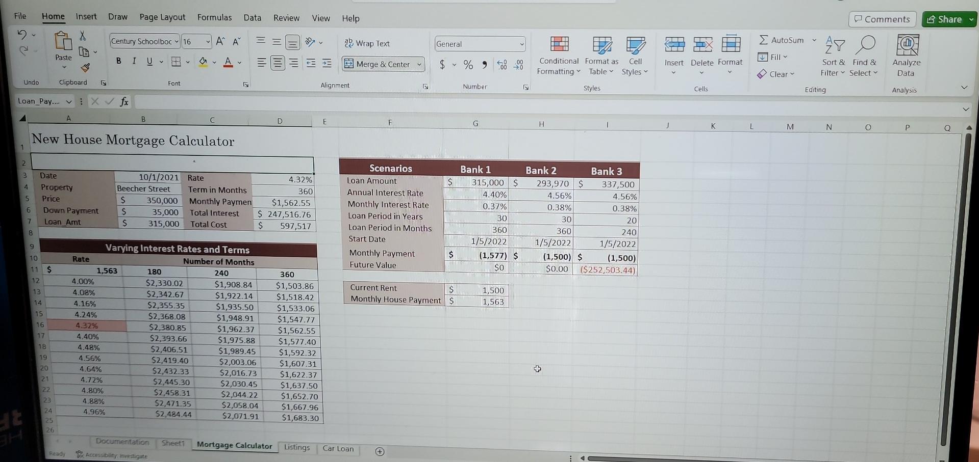 New House Mortgage CalculatorIn cell I10, insert a | Chegg.com
