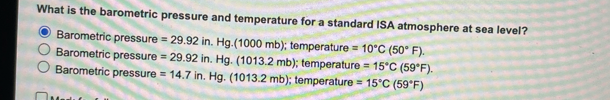 Solved What is the barometric pressure and temperature for a | Chegg.com