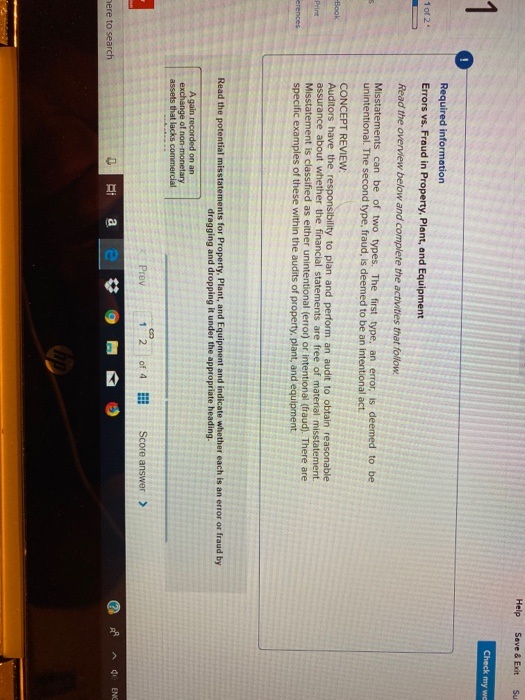 Solved Help Save & Exit Su Check my wc Required information | Chegg.com