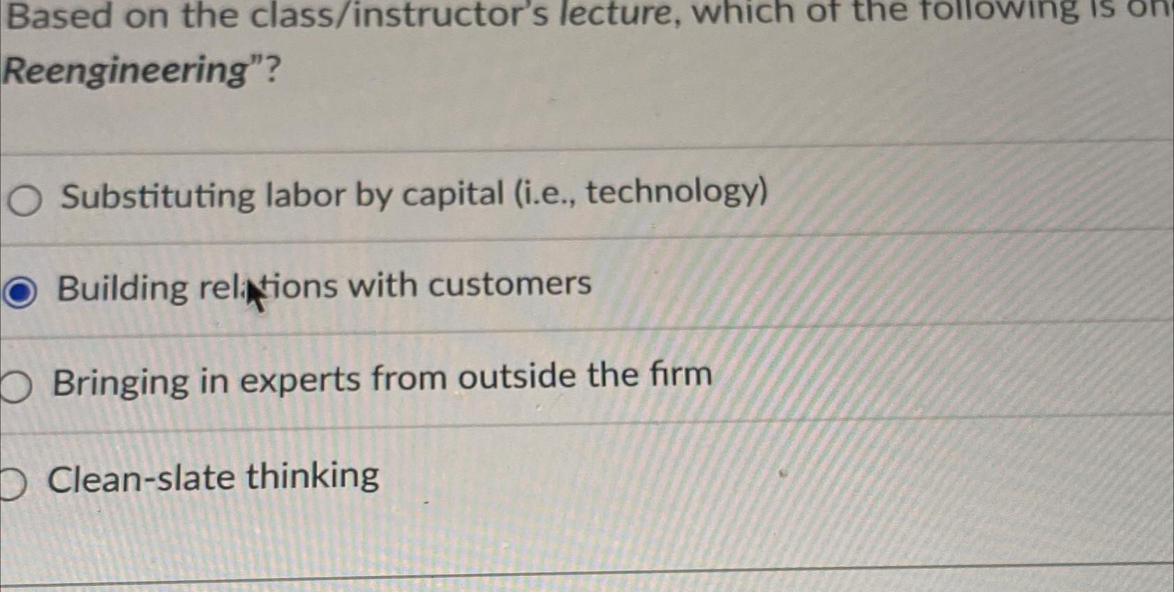 Solved Based on the class/instructor's lecture, which of the | Chegg.com