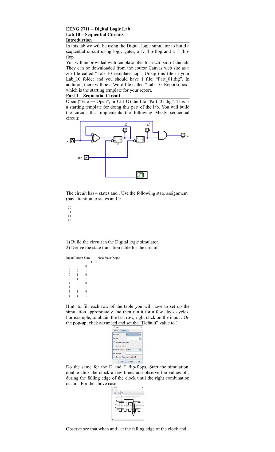 EENG 2711 - ﻿Digital Logic LabLab 10 - ﻿Sequential | Chegg.com