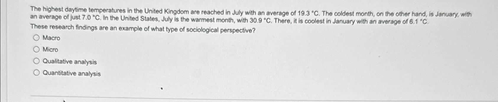 Solved The highest daytime temperatures in the United | Chegg.com