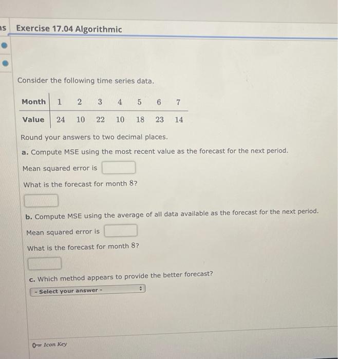 Solved ns Exercise 17.04 Algorithmic Consider the following | Chegg.com