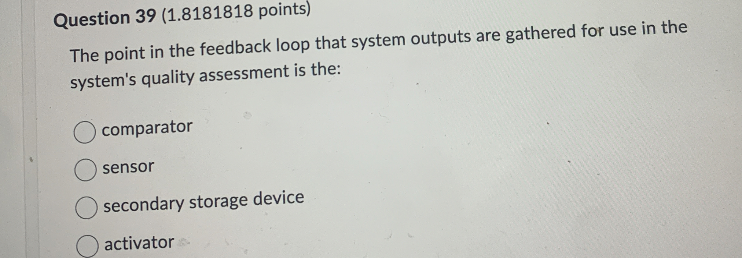 Solved Question 39 (1.8181818 ﻿points)The point in the | Chegg.com