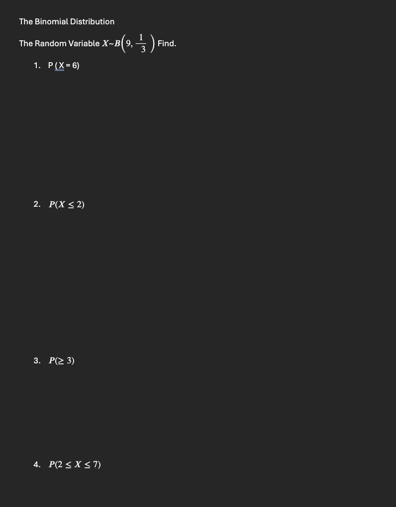 Solved The Binomial DistributionThe Random Variable | Chegg.com