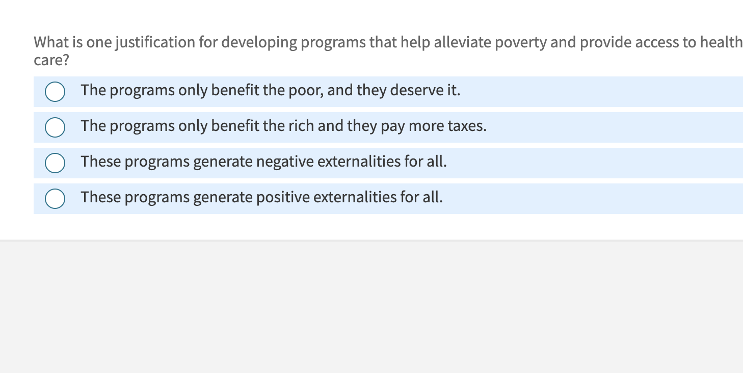 Solved What is one justification for developing programs | Chegg.com