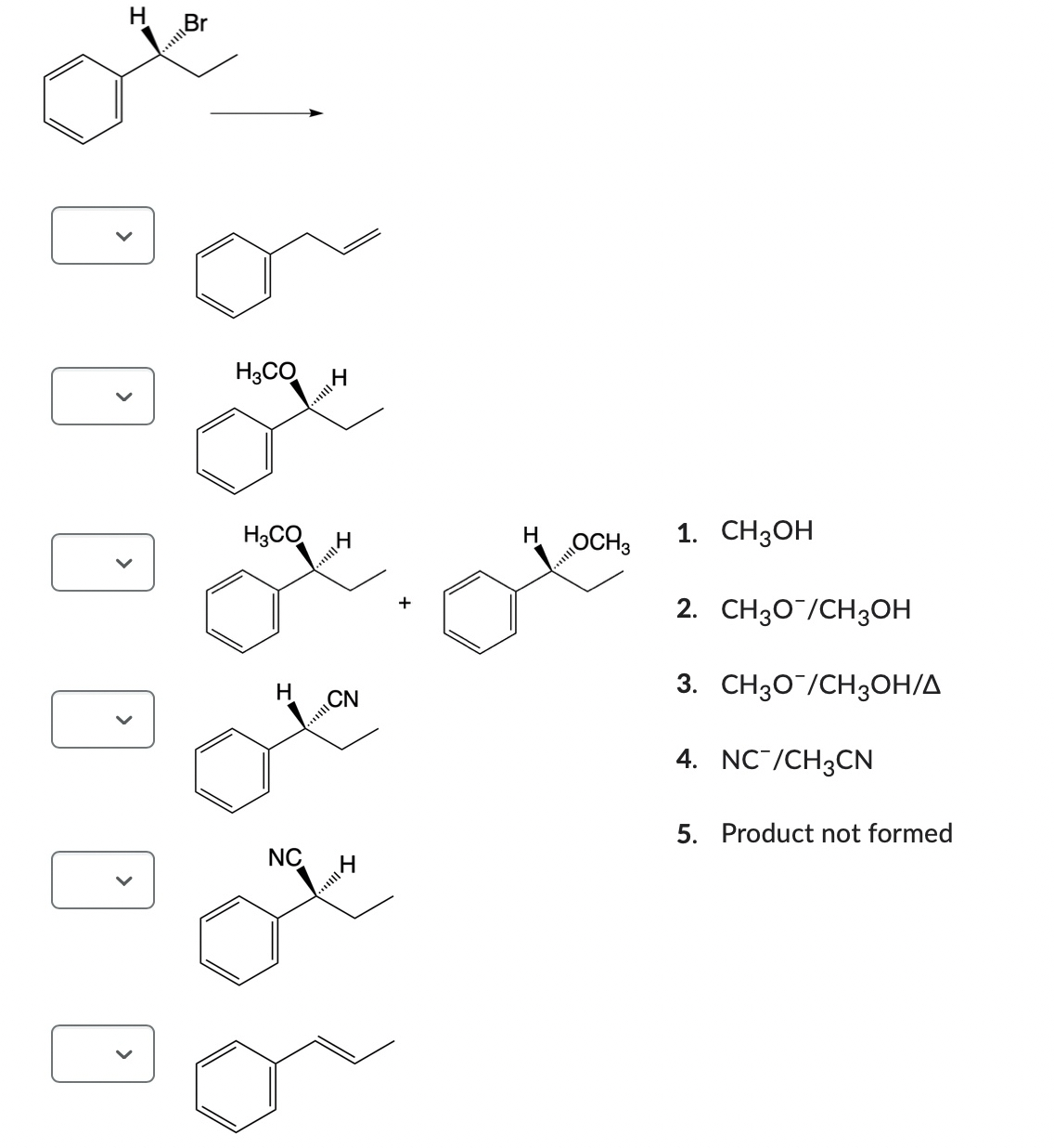 Solved Given the following starting reactant, which solvents | Chegg.com