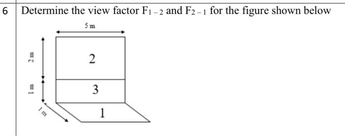 Solved Determine the view factor F1−2 and F2−1 for the | Chegg.com