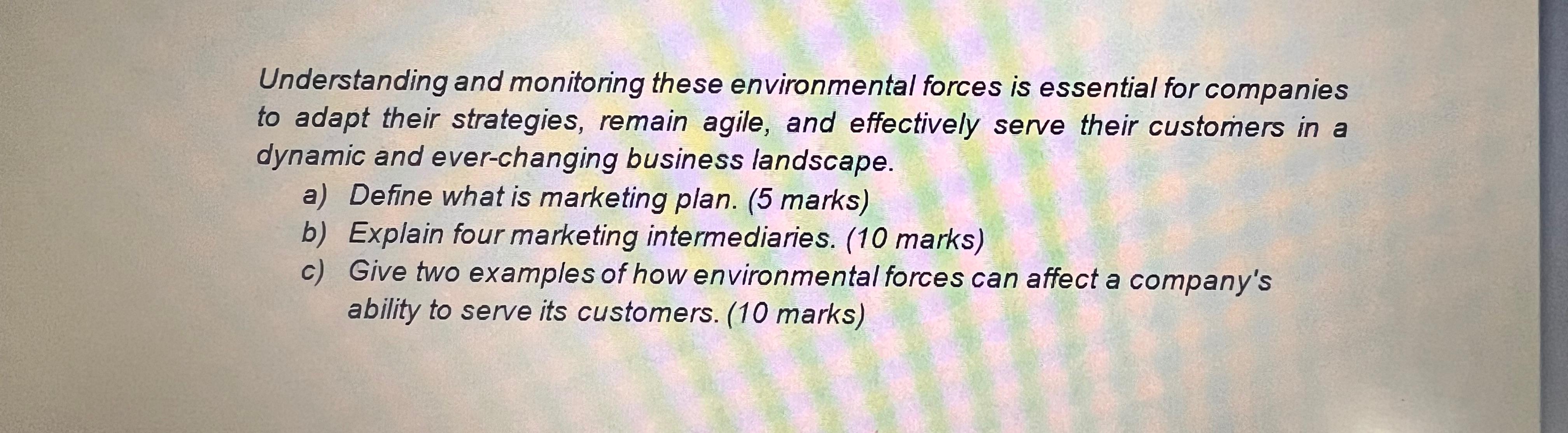 Solved Understanding and monitoring these environmental | Chegg.com
