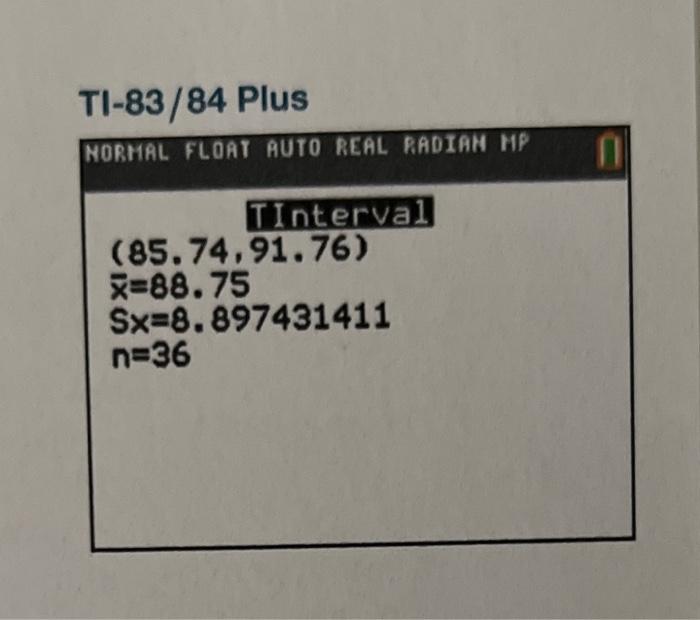 Solved TI-83/84 Plus NORMAL FLOAT AUTO REAL RADIGH HP | Chegg.com