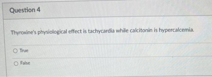 Solved Thyroxine's physiological effect is tachycardia while | Chegg.com