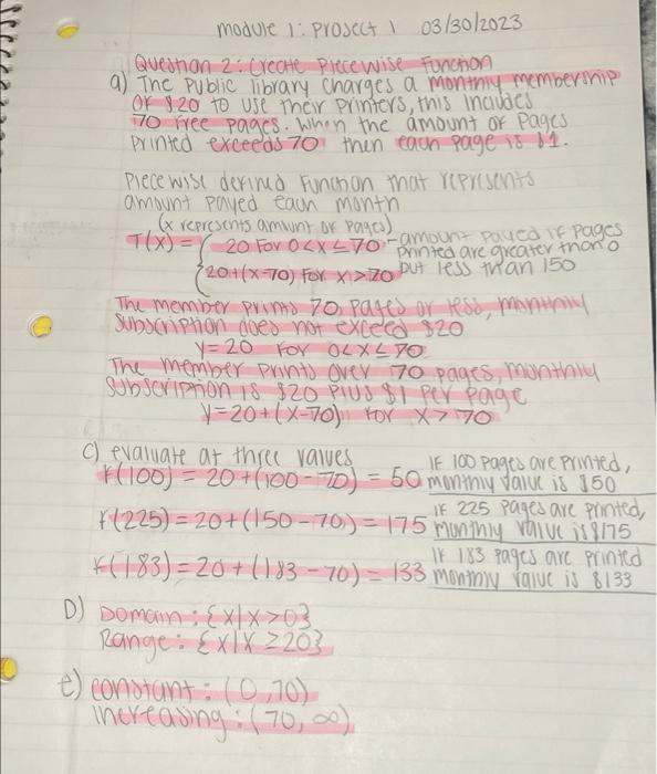 Solved module 1: Prosect 1 03/30/2023 Question 2: Create | Chegg.com