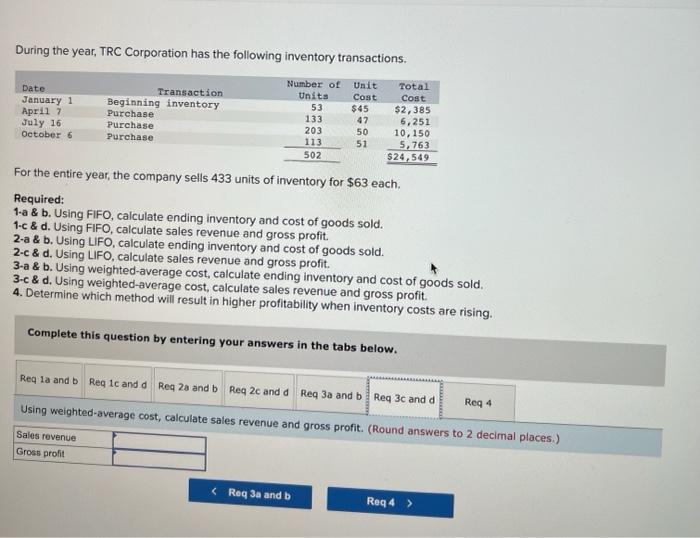 Solved Required: 1-a \& b. Using FIFO, colculate ending | Chegg.com
