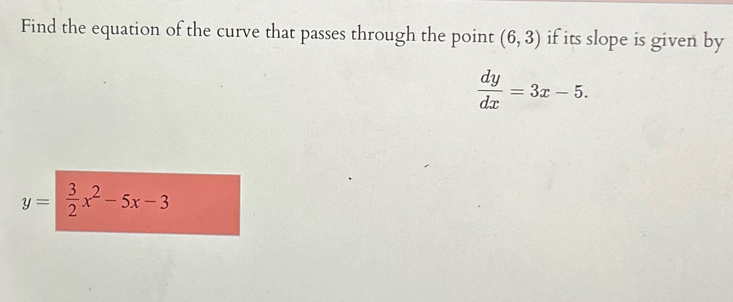 Solved Find the equation of the curve that passes through | Chegg.com