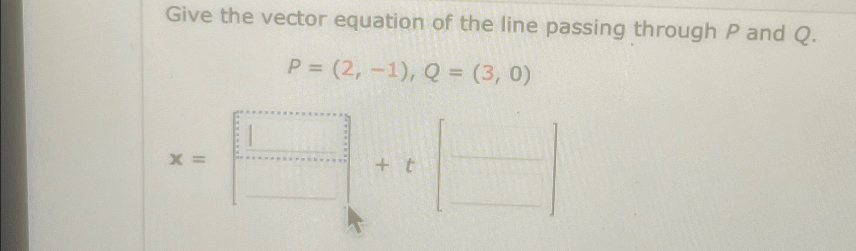 Solved Give the vector equation of the line passing through | Chegg.com