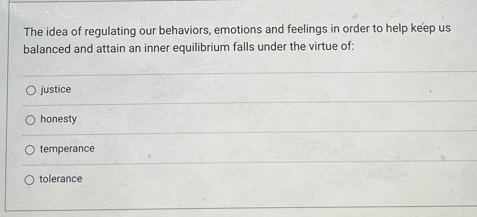 Solved The idea of regulating our behaviors, emotions and | Chegg.com
