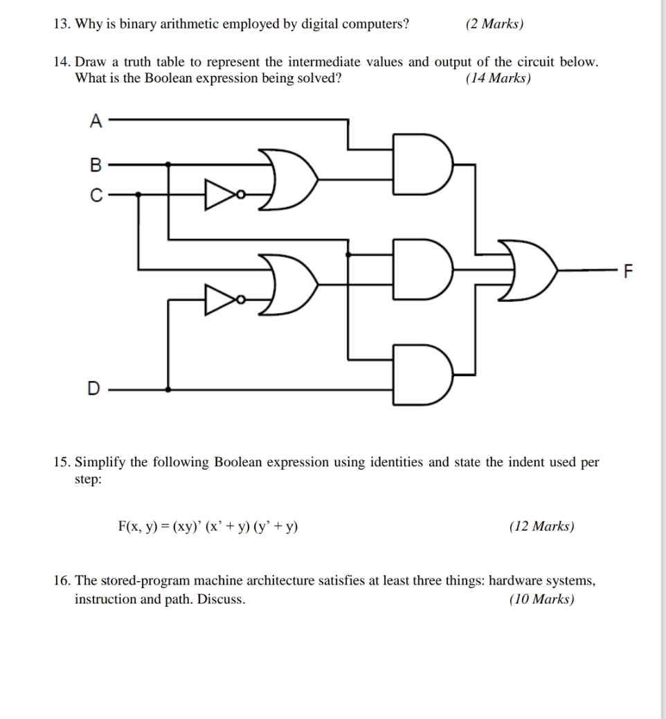 Solved Why is binary arithmetic employed by digital | Chegg.com