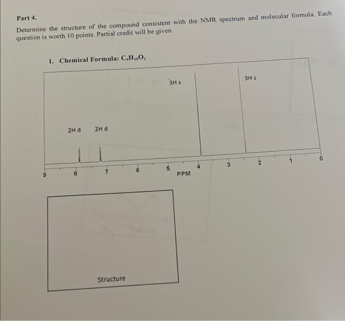 Solved Part 4. Determine the structure of the compound | Chegg.com
