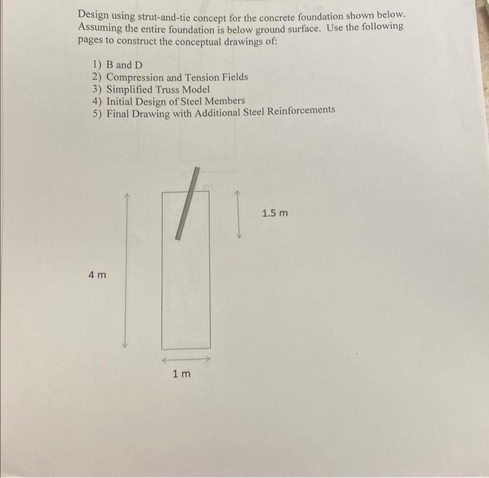 Design using strut-and-tie concept for the concrete | Chegg.com