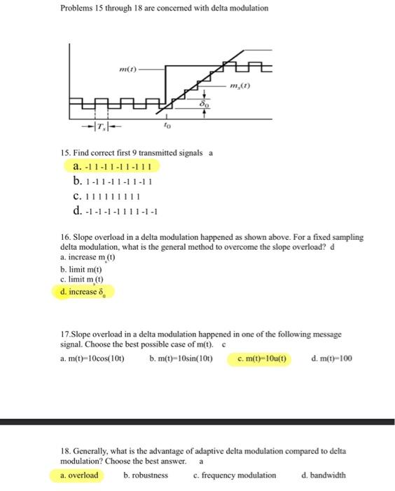Solved Problems 15 through 18 are concerned with delta | Chegg.com