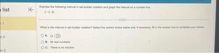 Solved Express the following interval in set-builder | Chegg.com