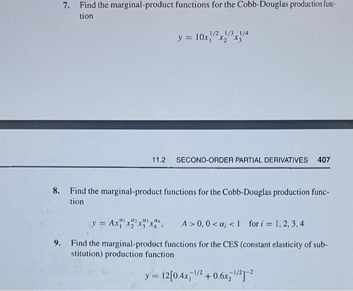 Solved 7. Find the marginal-product functions for the | Chegg.com