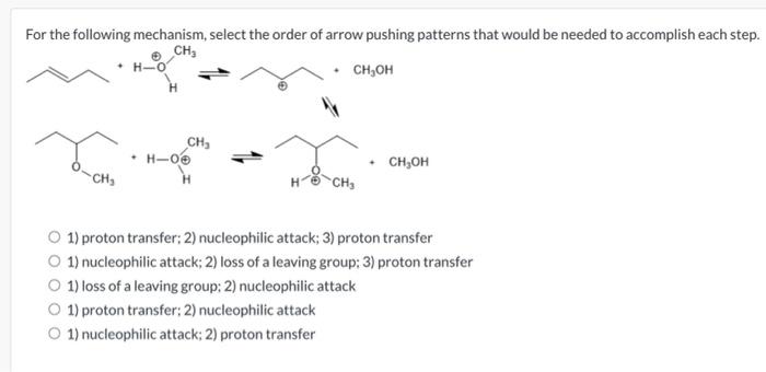 Solved For the following mechanism, select the order of | Chegg.com